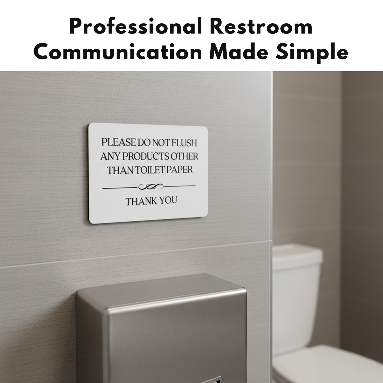 Do Not Flush Toilet Sign (white Acrylic 5 X 3.5 In) - Flush Toilet ...
