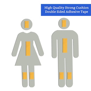 Brushed Aluminum Men's and Women's Bathroom Sign Decor Figure Set - Men ...