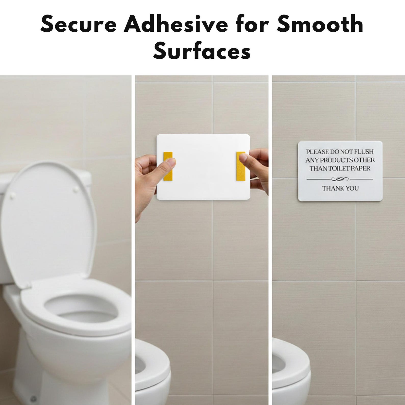 Do Not Flush Toilet Sign (white Acrylic 5 X 3.5 In) - Flush Toilet ...