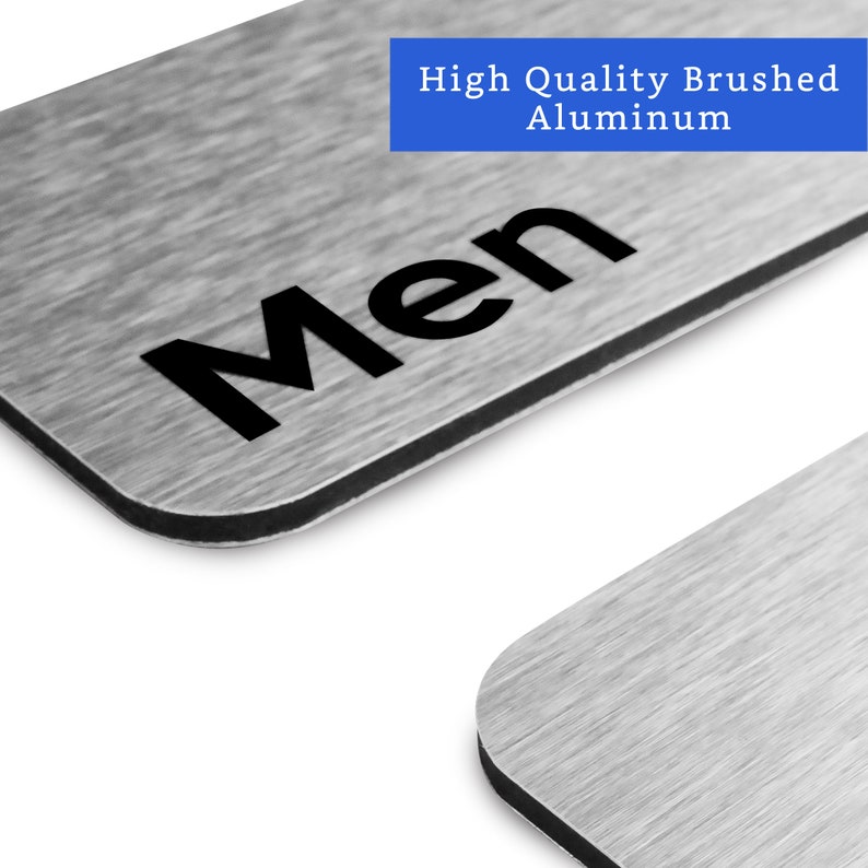 Brushed Aluminum Restroom Signs (set of 2) - Men and Women Modern ...