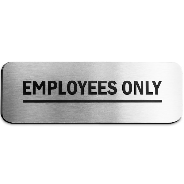 Brushed Metal Employee Door Signs - Etsy