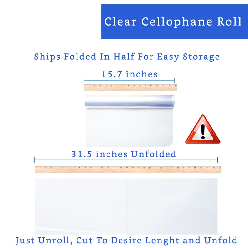 110 Ft Clear Cellophane Wrap Roll 31.5 in X 110 Ft - Etsy