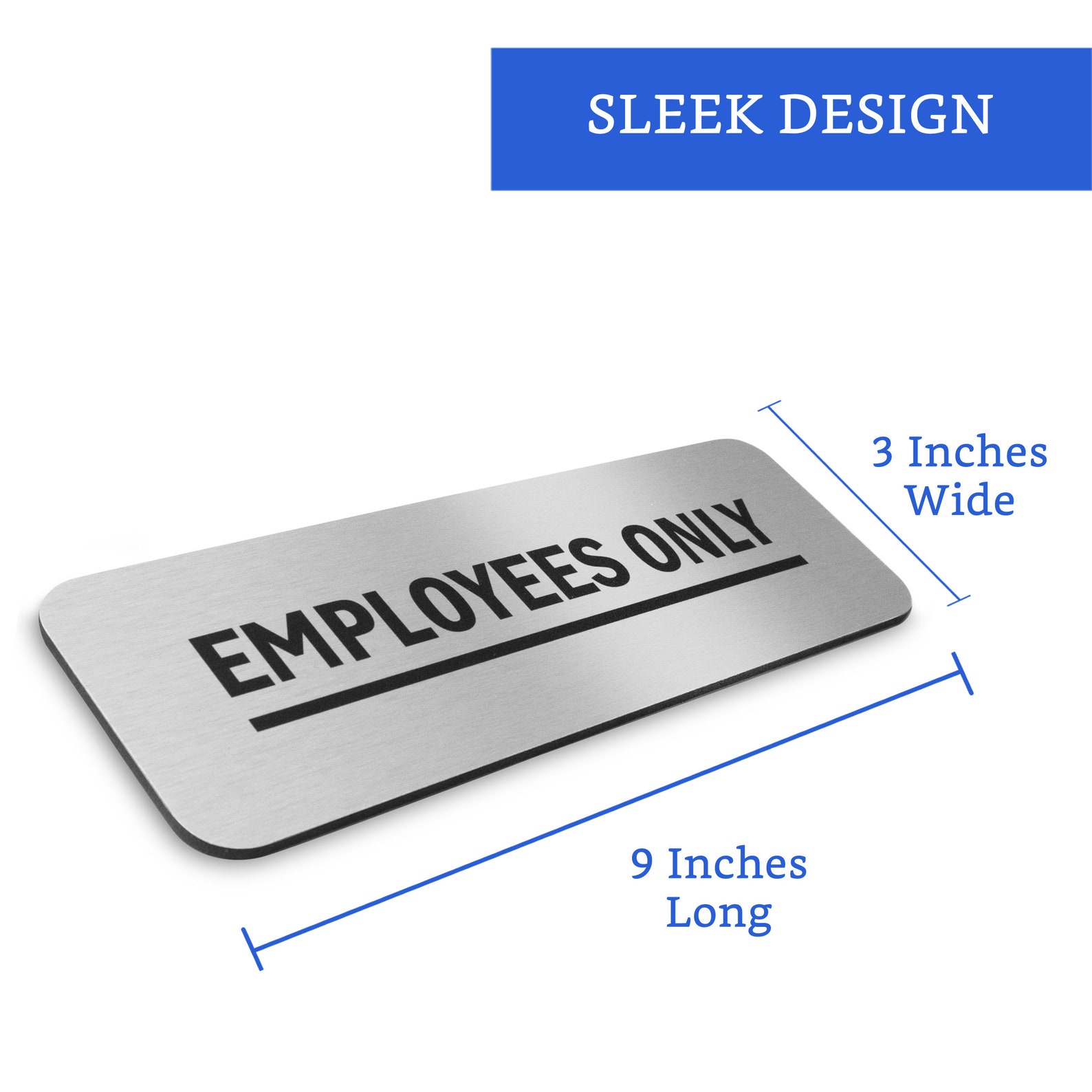 Employees Only Sign brushed Aluminum 9 in X 3 In Employee Only Sign ...
