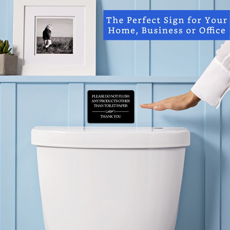 Do Not Flush Toilet Sign (black Acrylic 5 X 3.5 In) - Flush Toilet ...