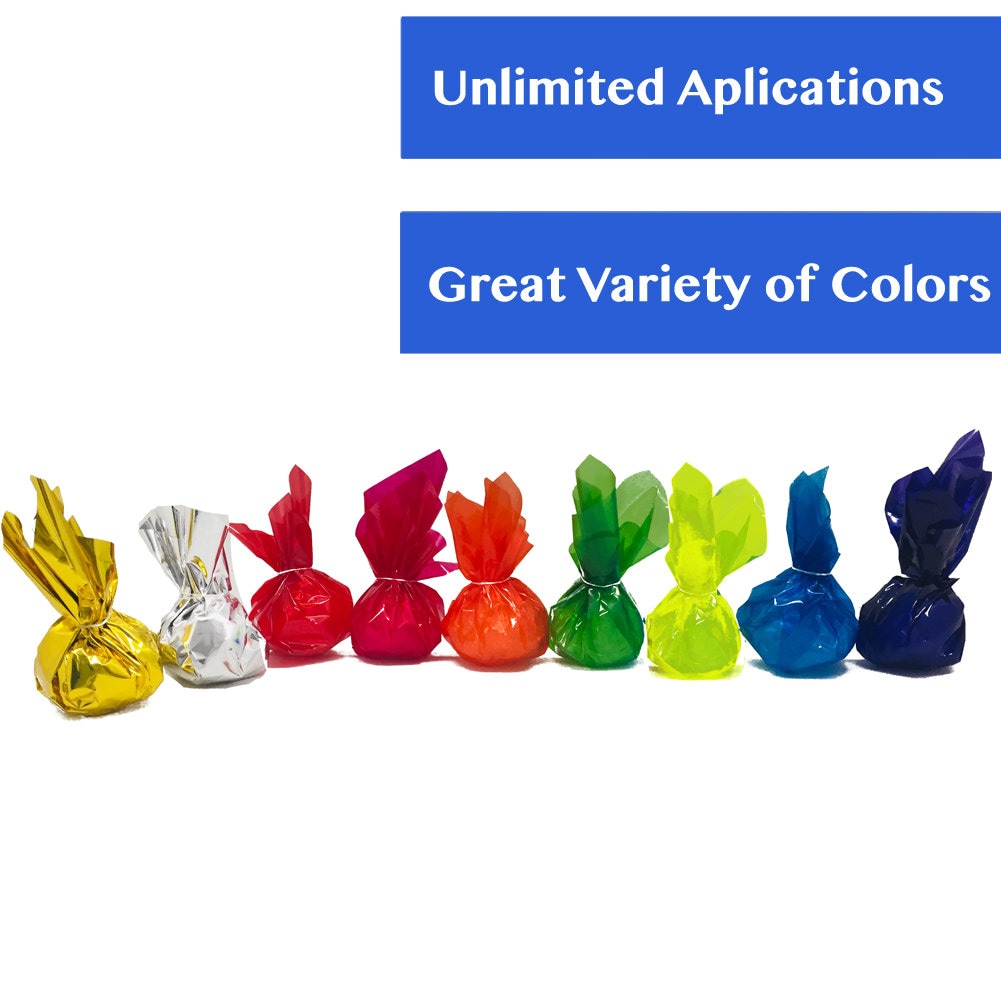 120 pcs Cellophane Sheets 8 x 8 in 10 Colors Silver & Gold | Etsy