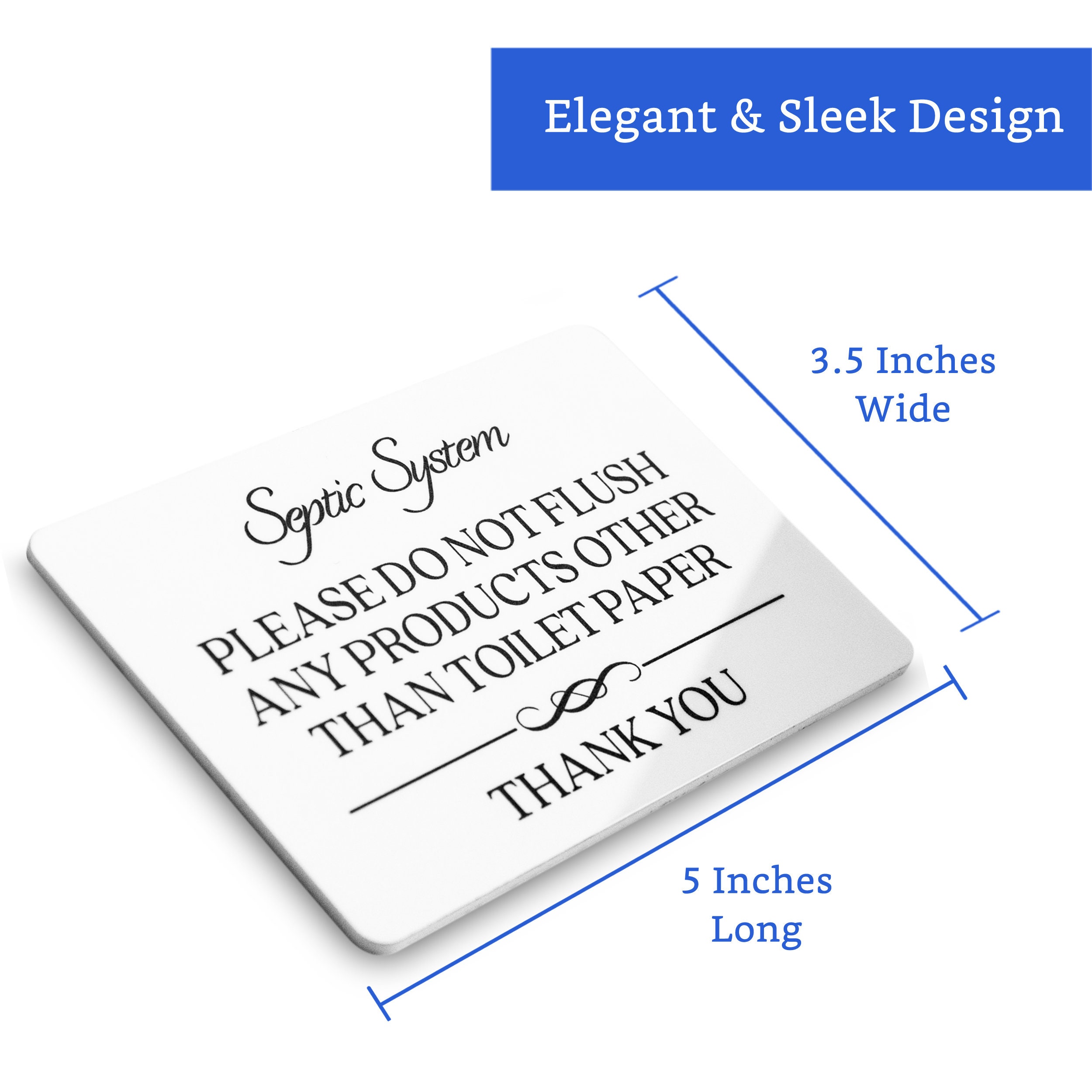 Septic System Do Not Flush Toilet Sign white Acrylic 5 X 3.5 In Do Not ...