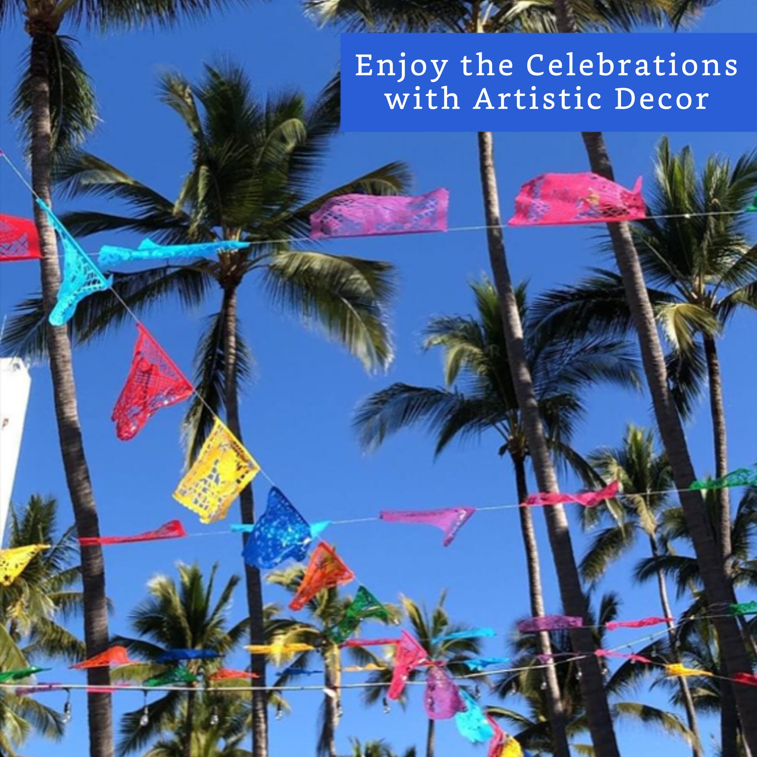 Mexican Party Banners 2 Pack With 10 Multicolor Plastic Flags - Etsy