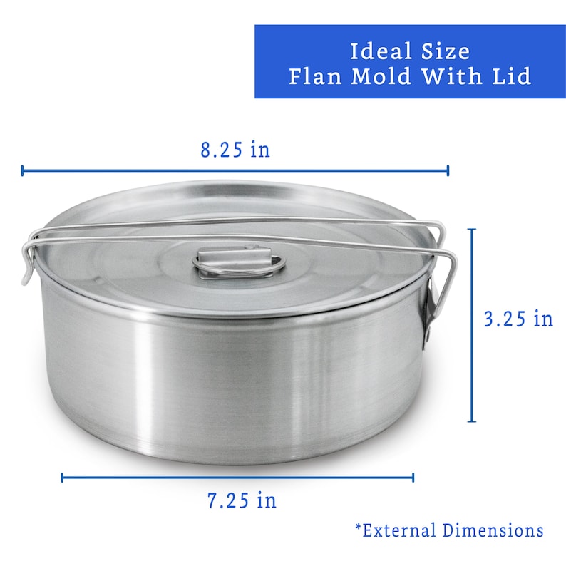 Flan Mold With Lid 825 X 325 In Authentic Mexican Design Flanera Flan Maker Flan Pan Moldes