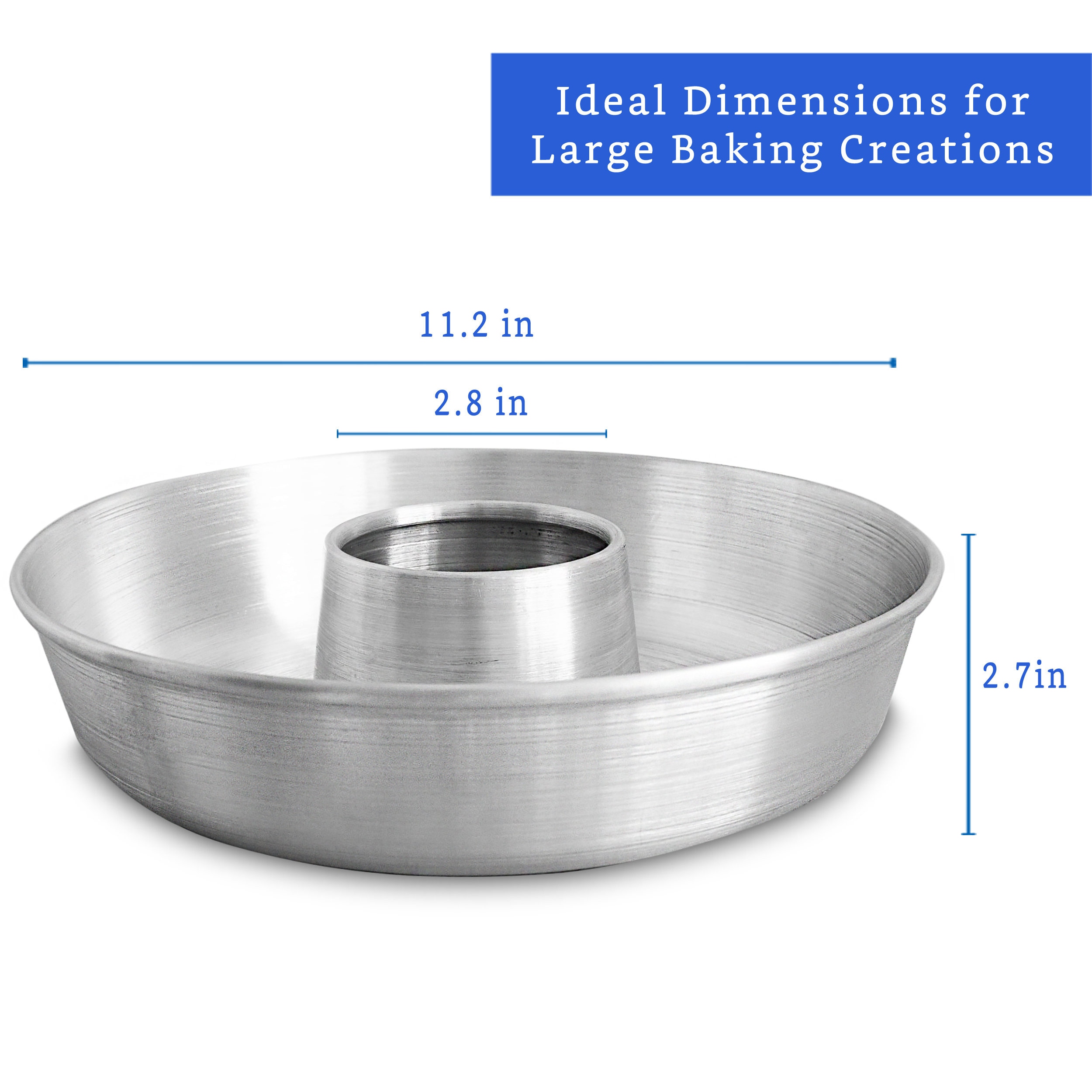 Aluminum Cake Ring Pan (11.2 In) - Tube Pan for Baking Pound Cake ...