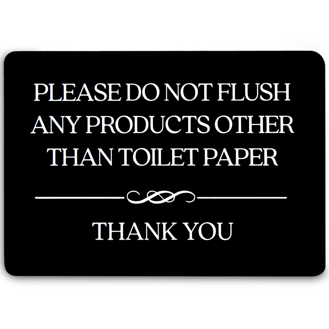 Do Not Flush Toilet Sign (black Acrylic 5 X 3.5 In) - Flush Toilet ...