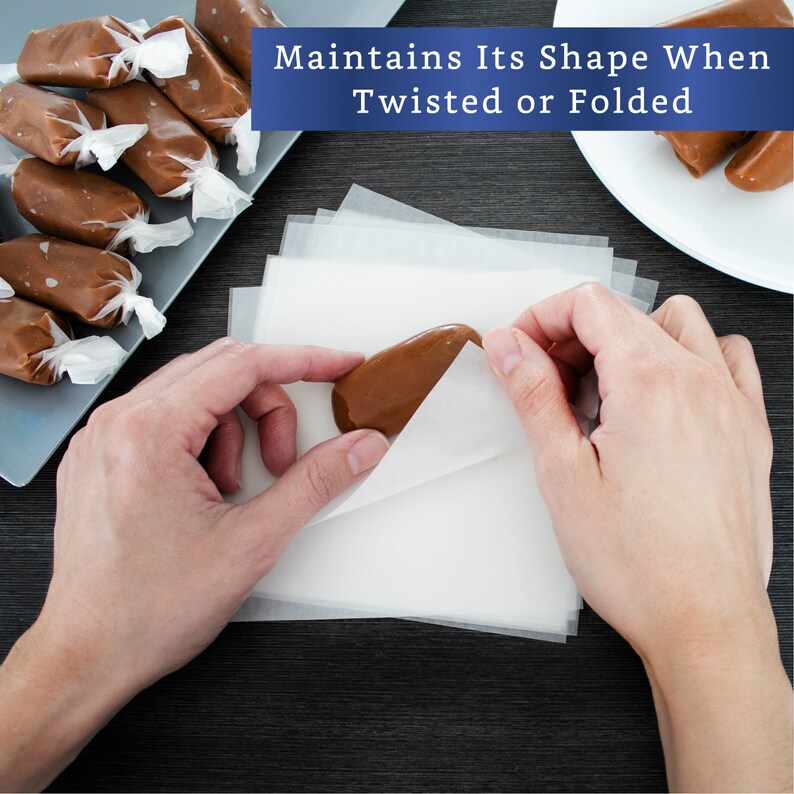 Wax Paper Candy Wrappers for Caramels (300 Pcs 5 X 5 Inches) - Pre Cut ...