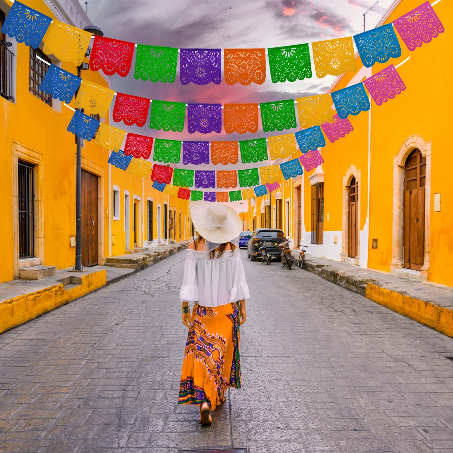 Mexican Party Banners 2 Pack With 10 Multicolor Plastic Flags - Etsy