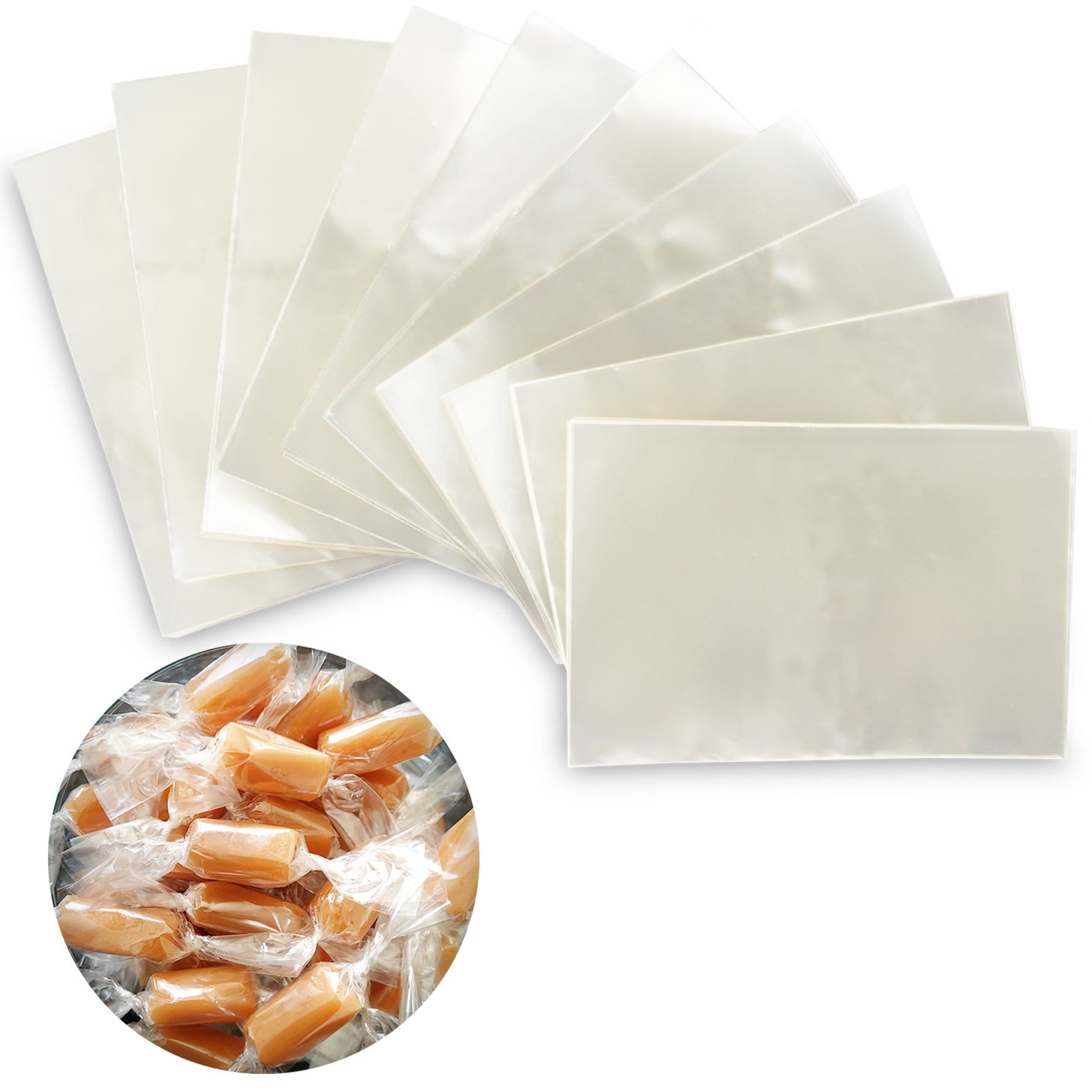 Clear Candy Wrappers for Caramels (600 Pcs 3.5 X 5 Inches) - Natural ...