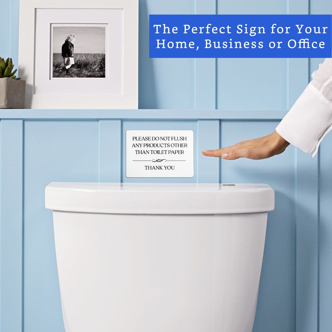 Do Not Flush Toilet Sign (white Acrylic 5 X 3.5 In) - Flush Toilet ...