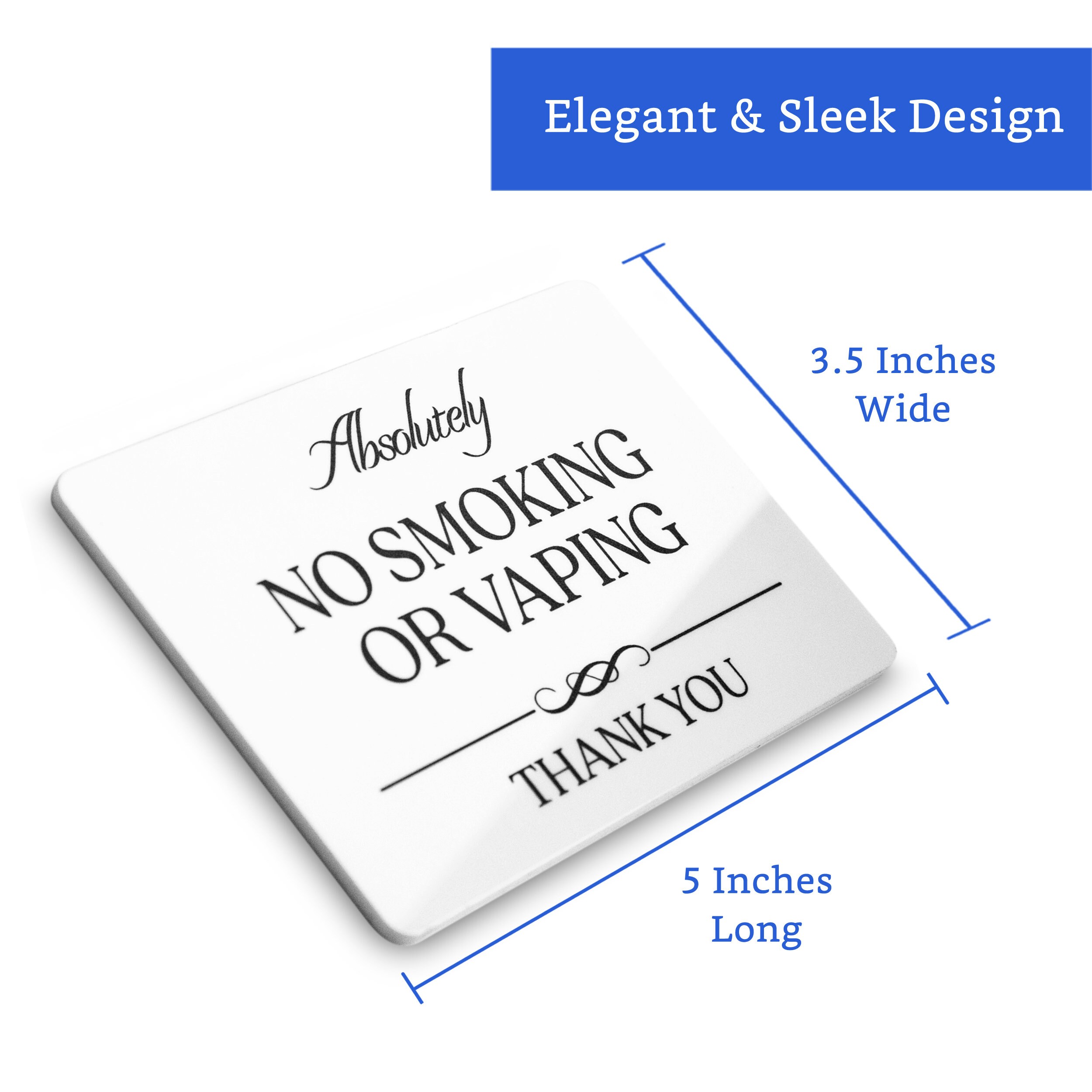 Absolutely No Smoking or Vaping Sign white Acrylic 5 X 3.5 - Etsy