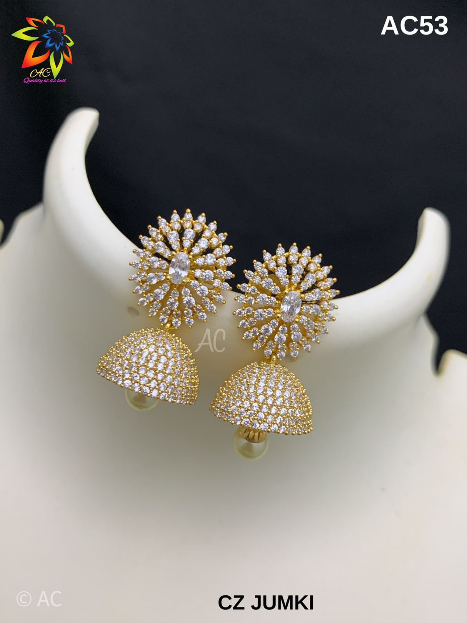 Gold Finish Jumki Set Indian Jewellery Jimiki Set Indian - Etsy UK