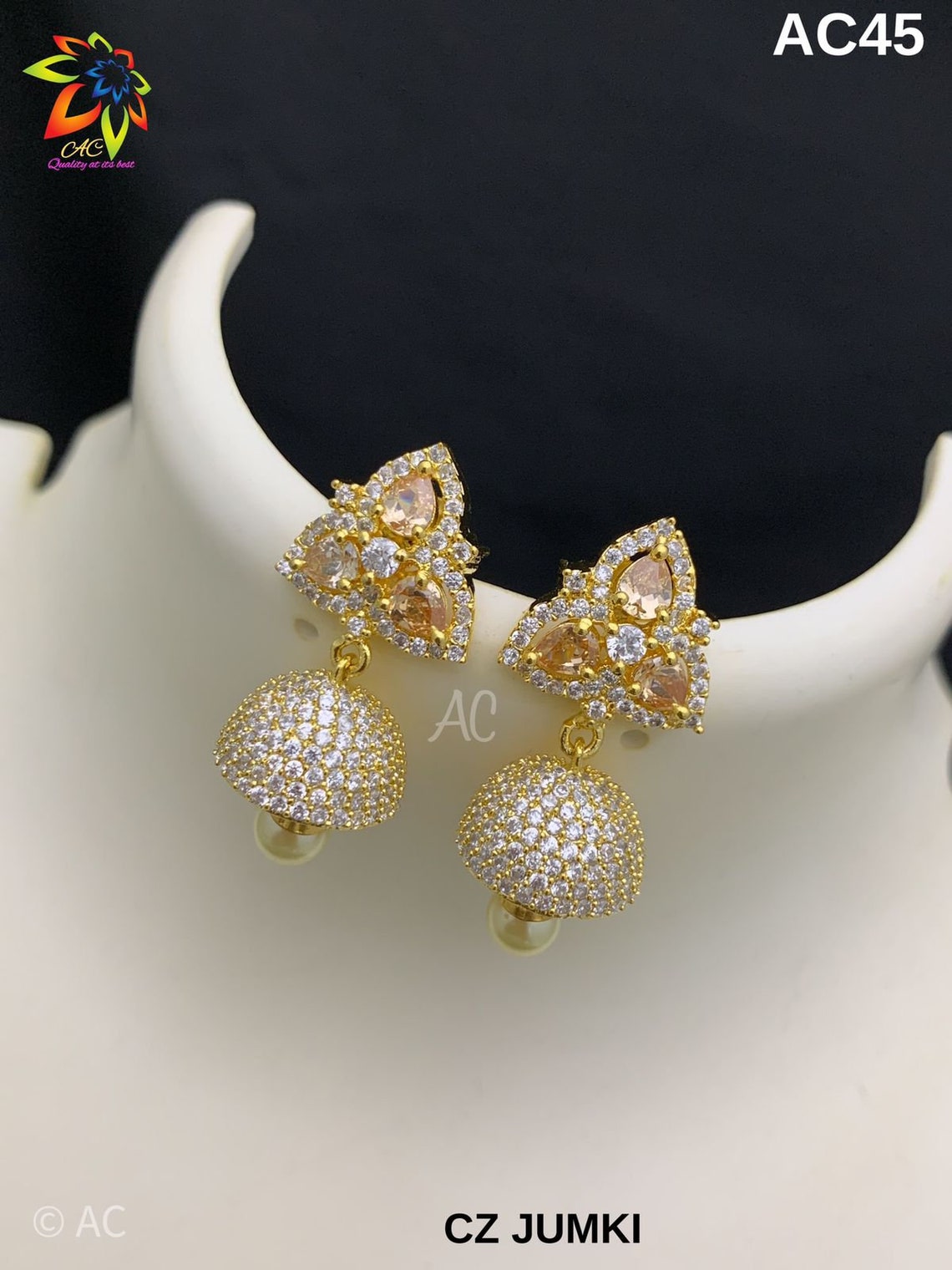 Gold Finish Jumki Set Indian Jewellery Jimiki Set Indian - Etsy UK