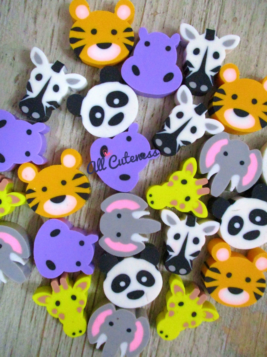 Zoo Animal Erasers: Mini Wild Animal Assortment, Student Rewards - Etsy