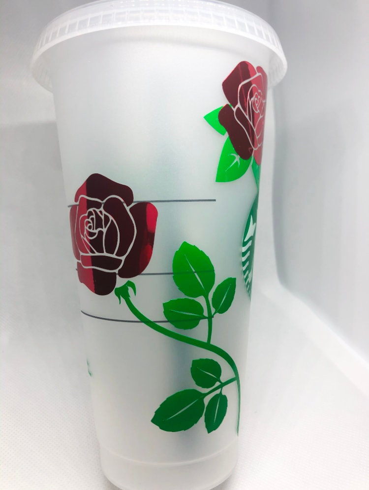 Rose Themed Starbucks Iced Cup - Etsy