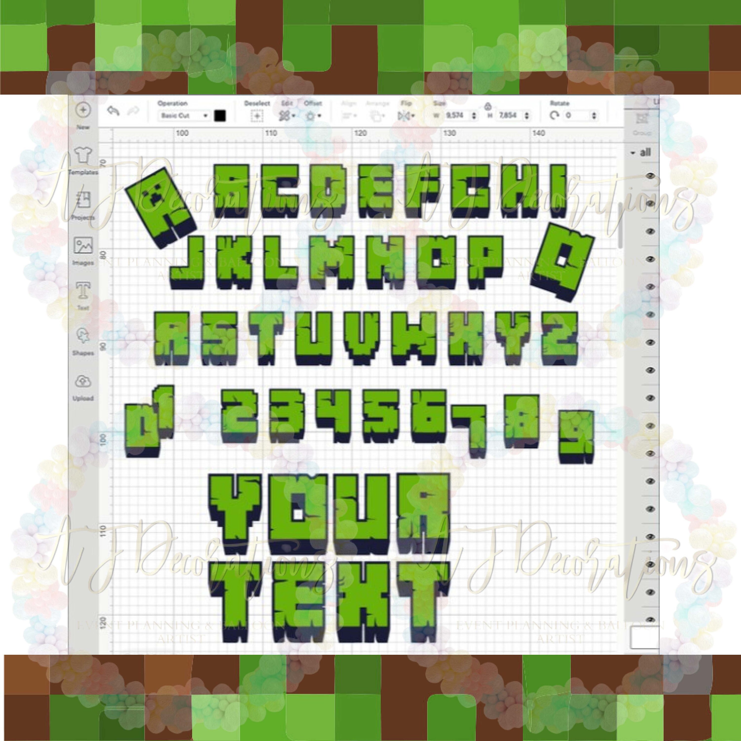 Minecraft Font Alphabet And Number Png Svg Files Only Etsy Ireland