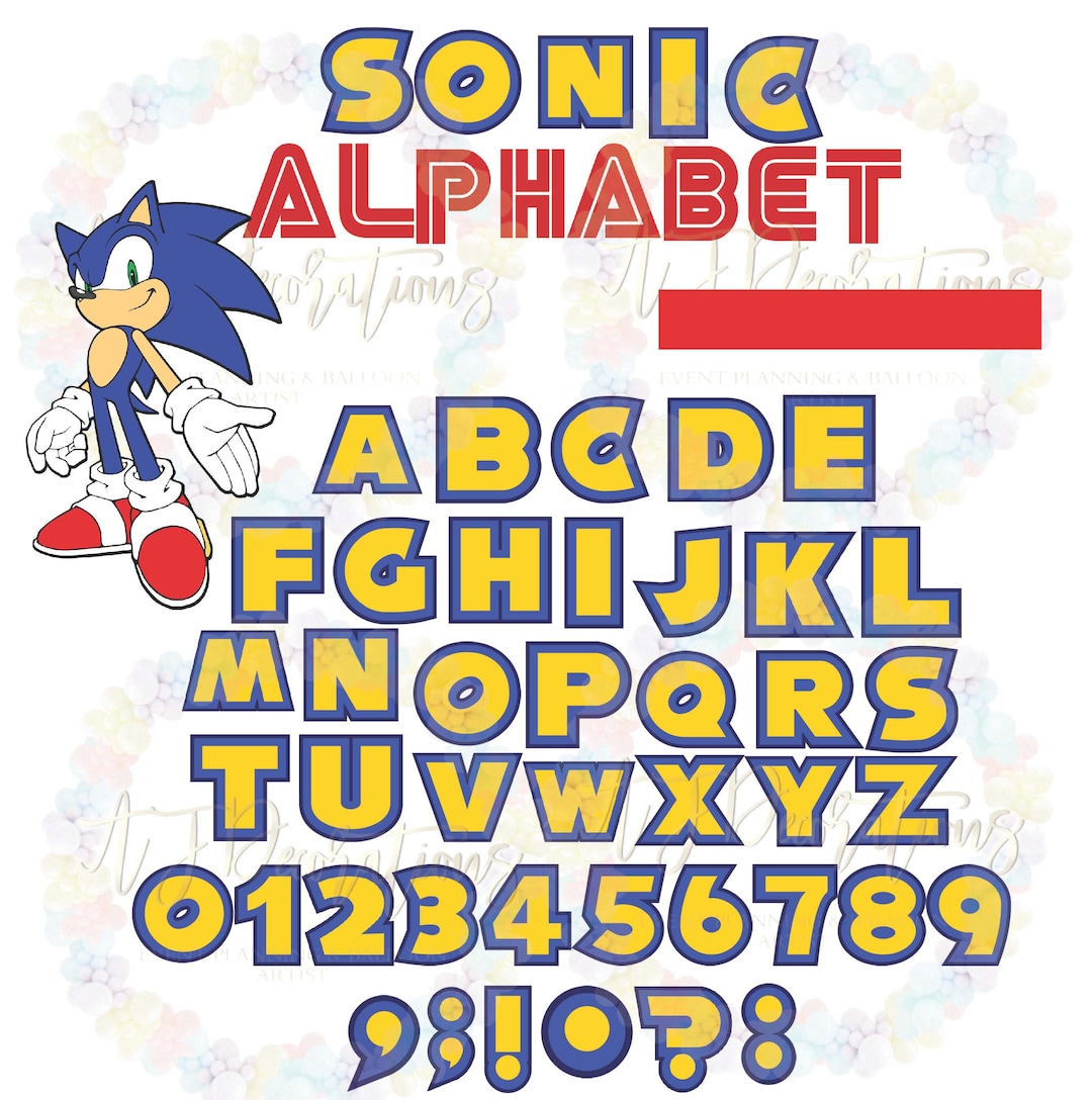 Sonic Png Letters Sonic Svg Letters Numbers Symbols PNG - Etsy