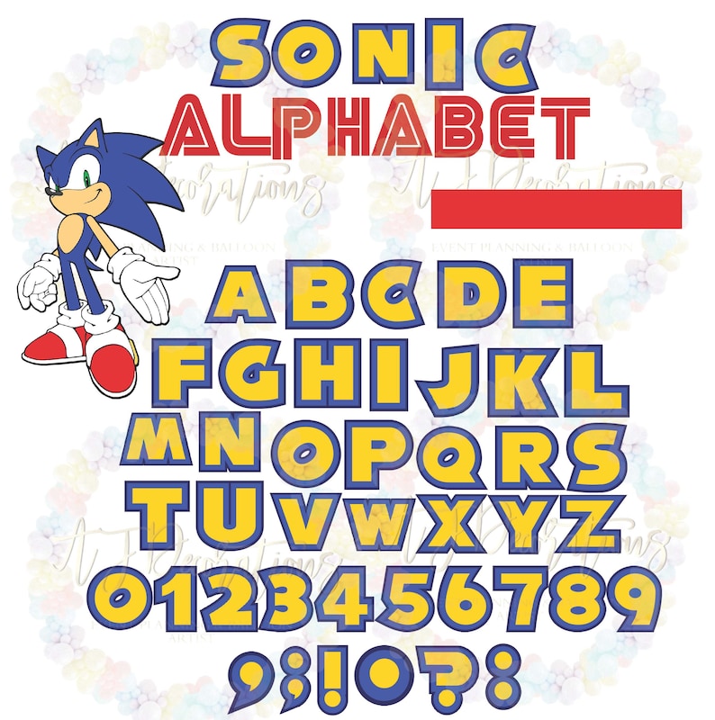Sonic Png Letters Sonic Svg Letters Numbers Symbols PNG - Etsy