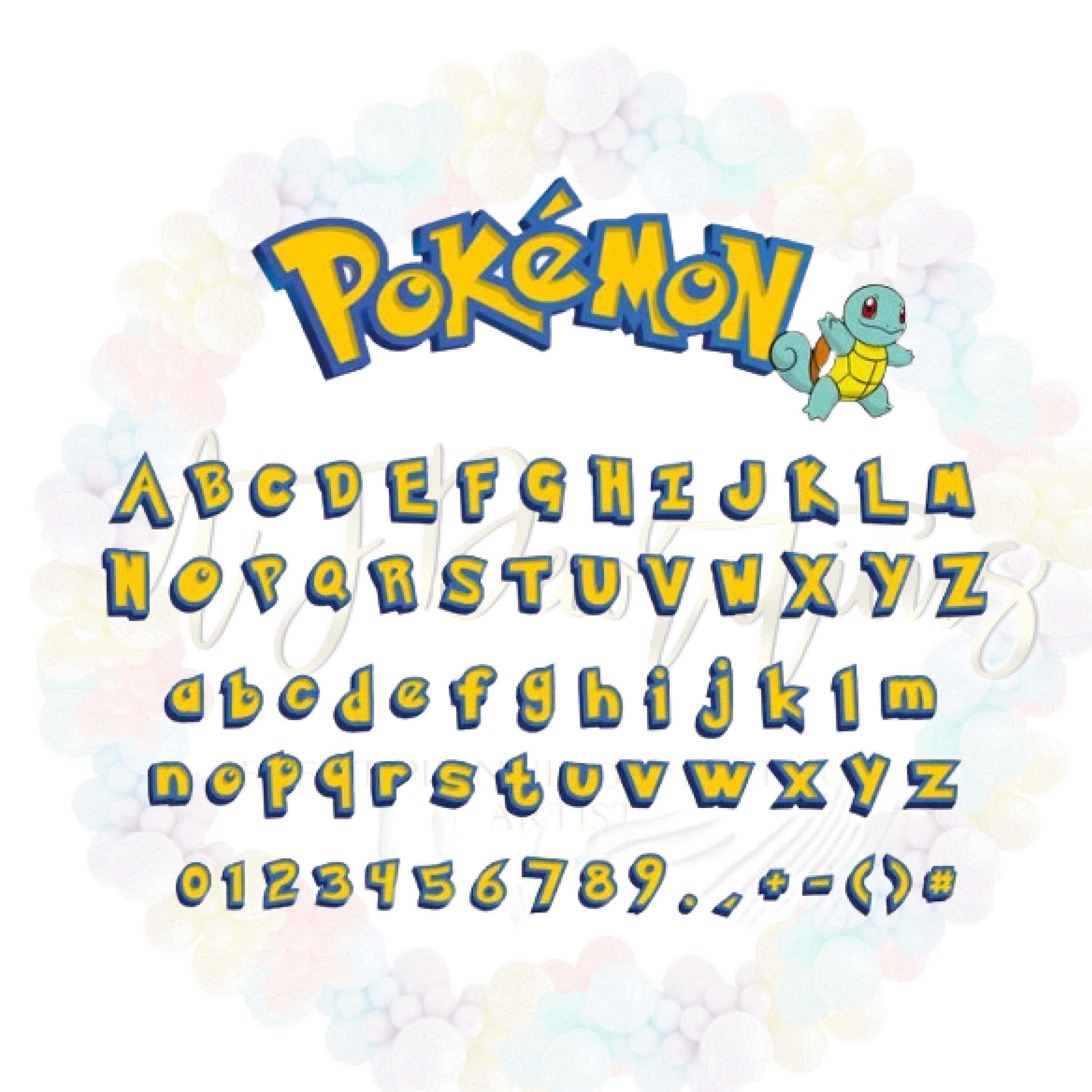 Pokemon Schrift Alphabet und Zahl PNG SVG-Dateien nur - Etsy.de