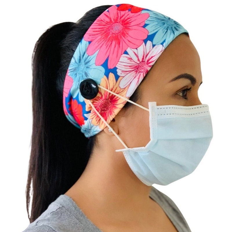 Headband With Buttons for Mask - Etsy