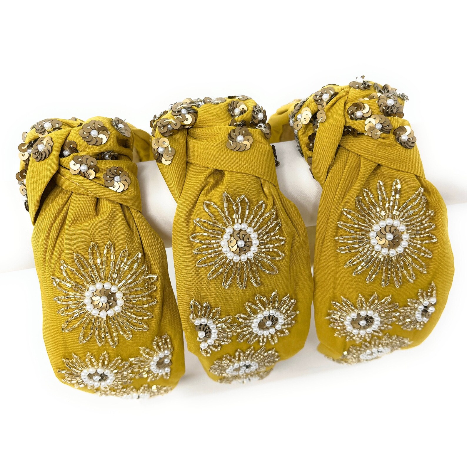 Hand Bead Knotted Headband, Knotted Headband, Wide Knot Headband ...