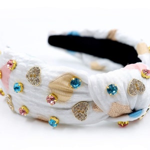 Hand Sewn Hearts Headband Valentines Knot Headband - Etsy