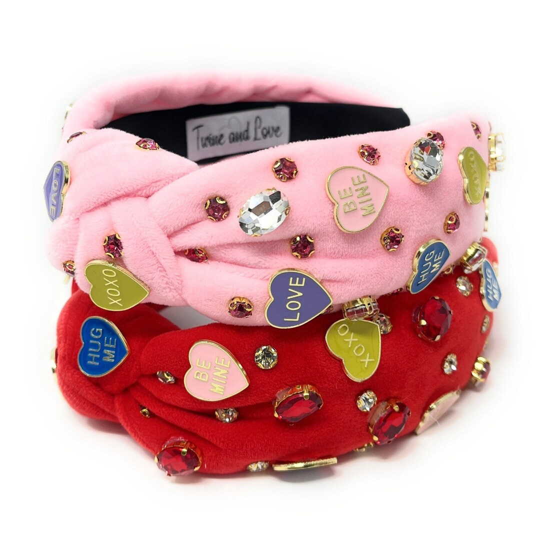 Stunning Custom Jeweled Valentine's Day Headband, Heart Candy Headband ...
