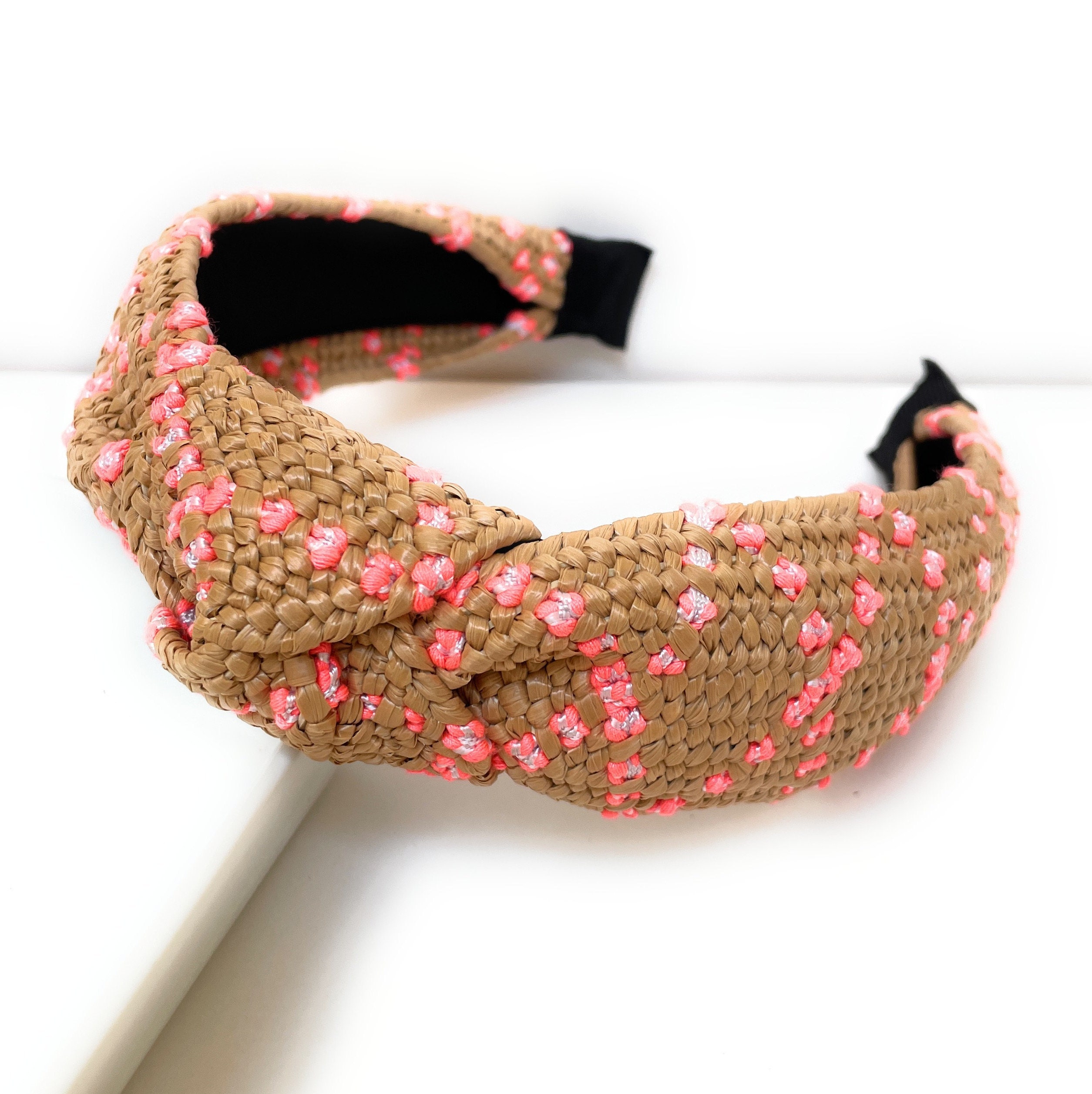 Rattan Top Knot Headband Knotted Headband Headband Woven Etsy