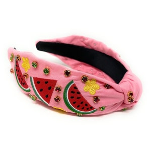 Fruits Embroidered Jeweled Knot Headband, Beautiful Jeweled Headband ...