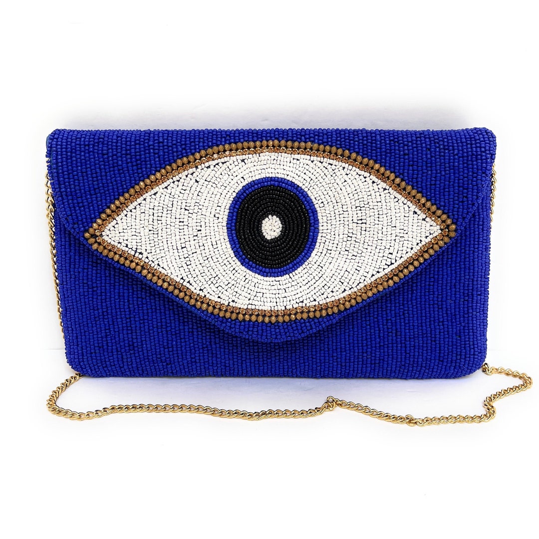 Stunning Hand-beaded Evil Eye Clutch Purse - Customizable and Unique ...