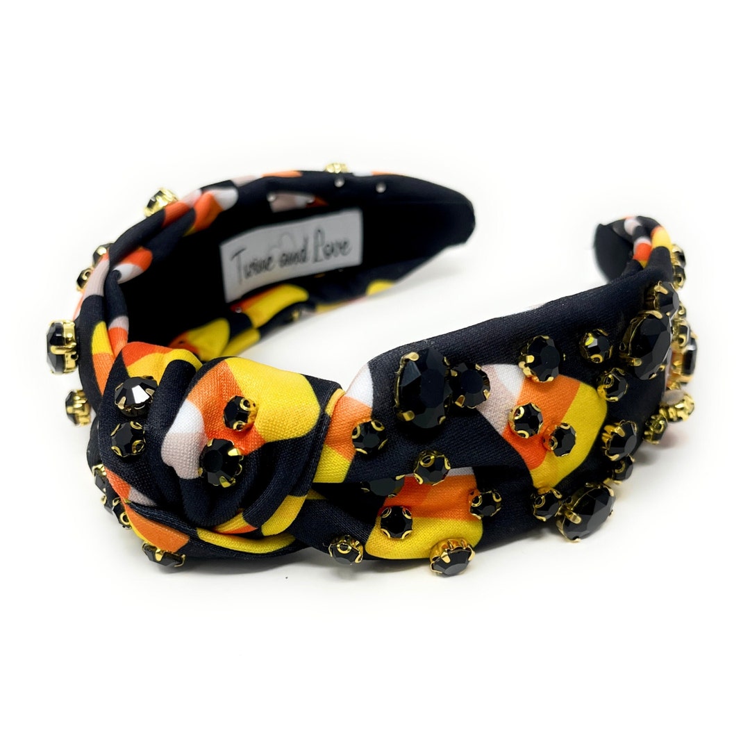 New Candy Corn Knot Headband, Halloween Jeweled Knot Headbands ...