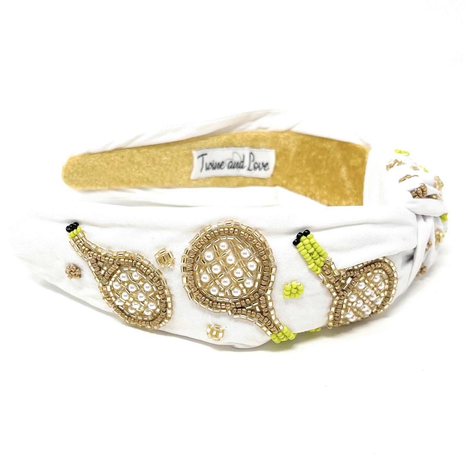 Hand Beaded Tennis Knotted Headband, Game Day Knot Headband, Tennis ...