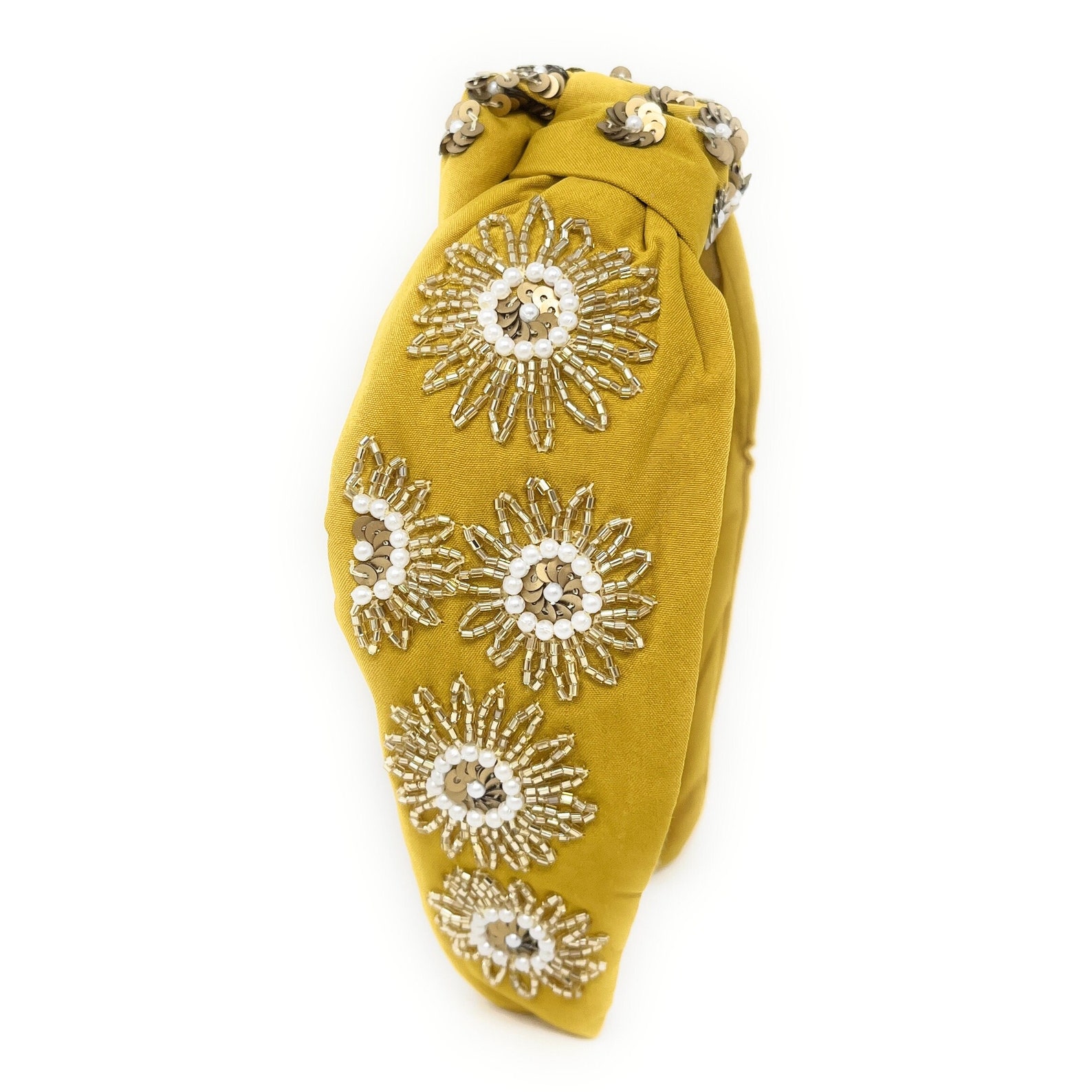 Hand Bead Knotted Headband, Knotted Headband, Wide Knot Headband ...