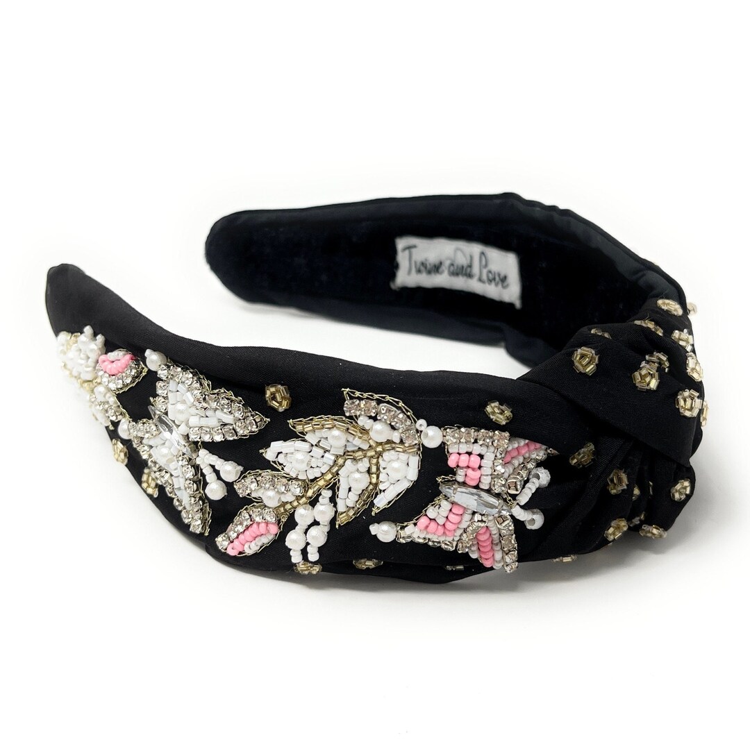 Butterfly Hand Bead Knotted Headband, Butterflies Knotted Headband ...