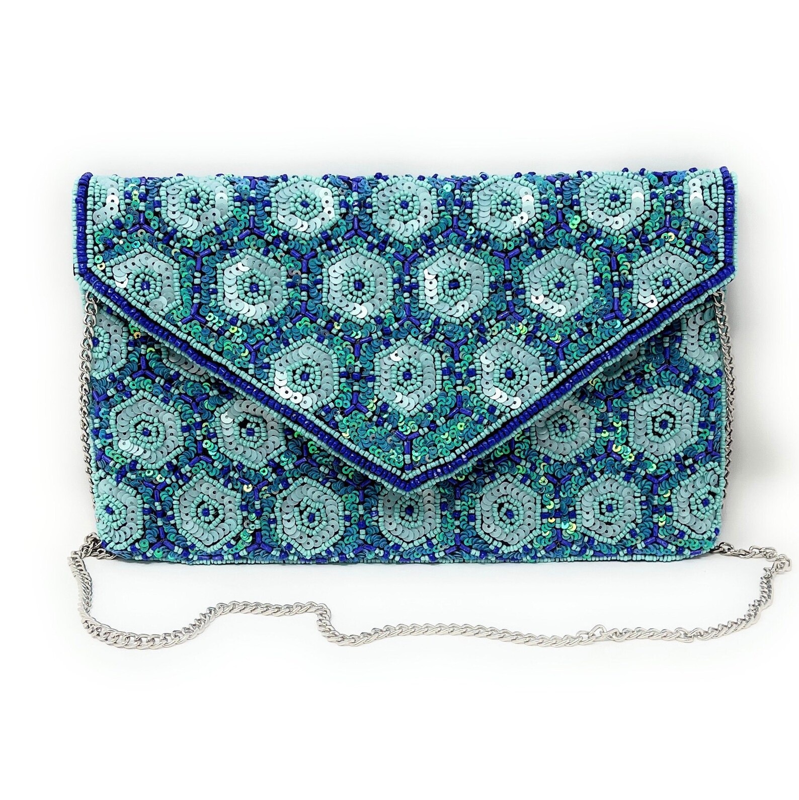 Hand Beaded Blue Clutch, Evening Purse, Bridal Gift - Etsy