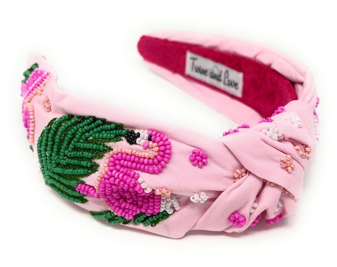 Hand Bead Flamingo Knot Headband Flamingo Knot Headband Wide - Etsy