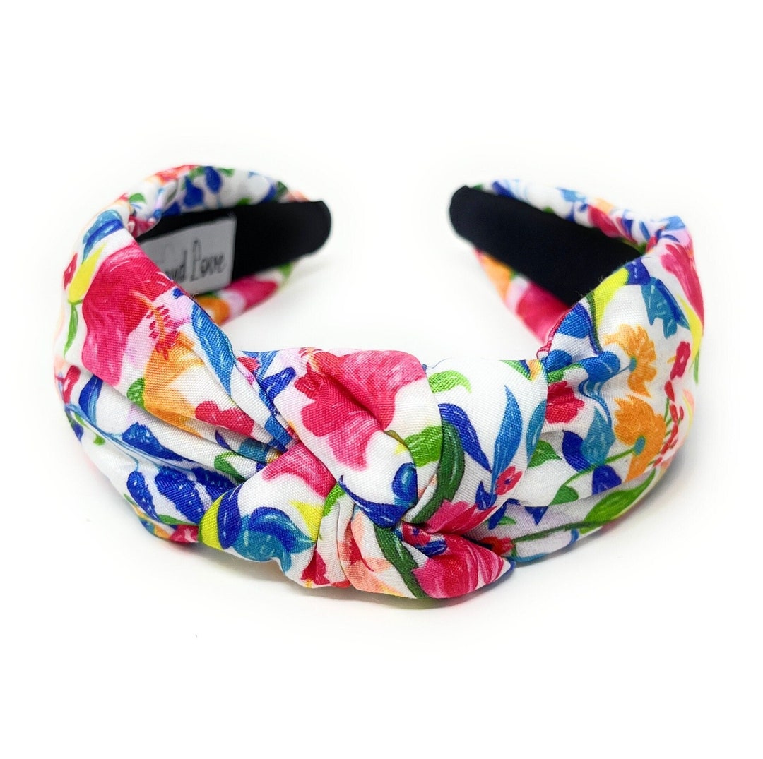 Floral Knot Headband, Floral Headband, Tie Dye Headband, Multicolor ...