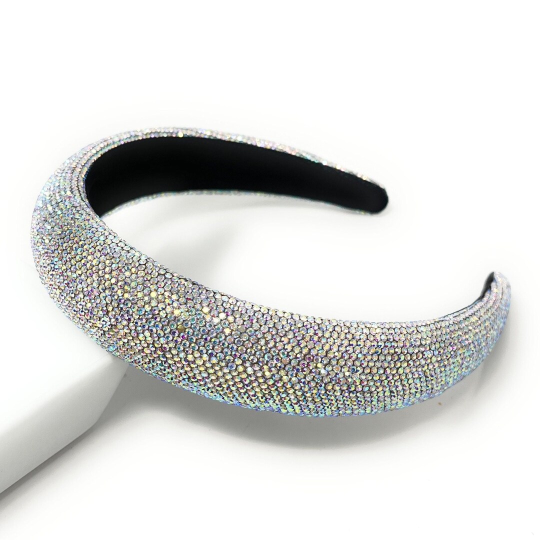 Jeweled Padded Baroque Headband, Embellished Wedding Headband, Jeweled ...