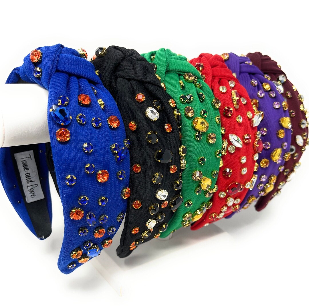Game Day Headbands, Football Jeweled Knot Headband, Jeweled Knot ...