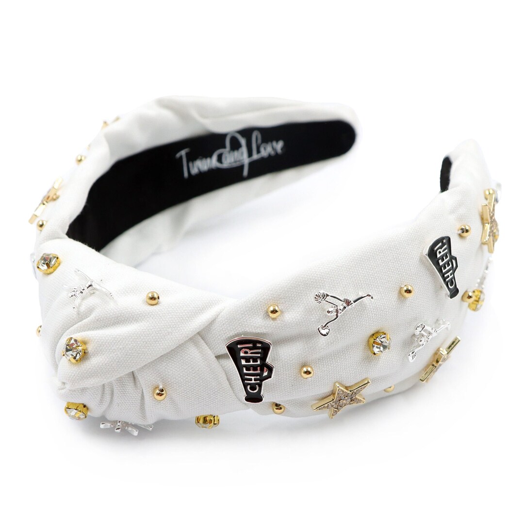 Cheerleader Top Knot Headband, Hand Sewn Cheer Headband, Cheerleader ...