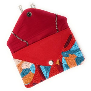 Multi Color Beaded Clutch Purse, Red Clutch Bag, Beaded Clutch Purse ...