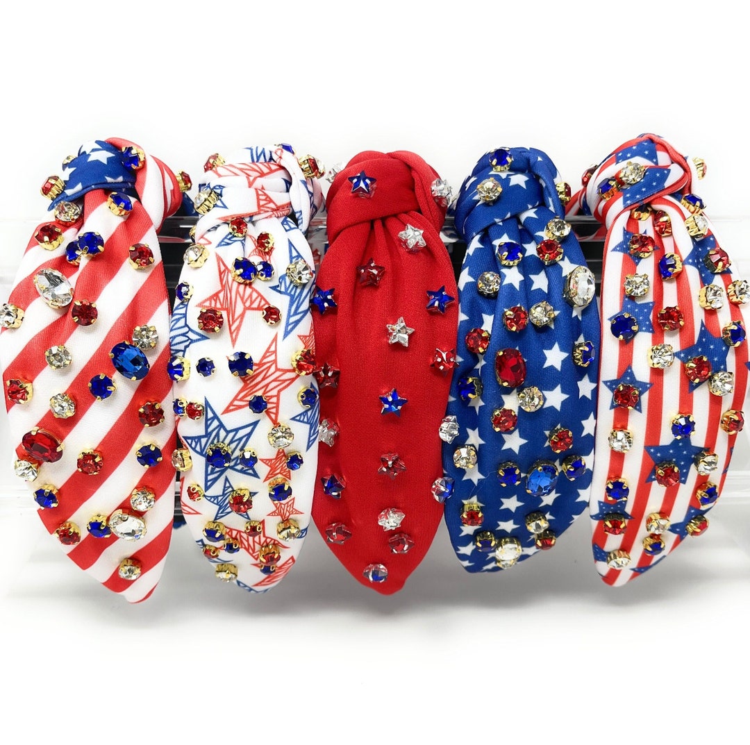 Fourth of July Knot Headband, Patriotic Knot Headband in Blue, Red, and ...