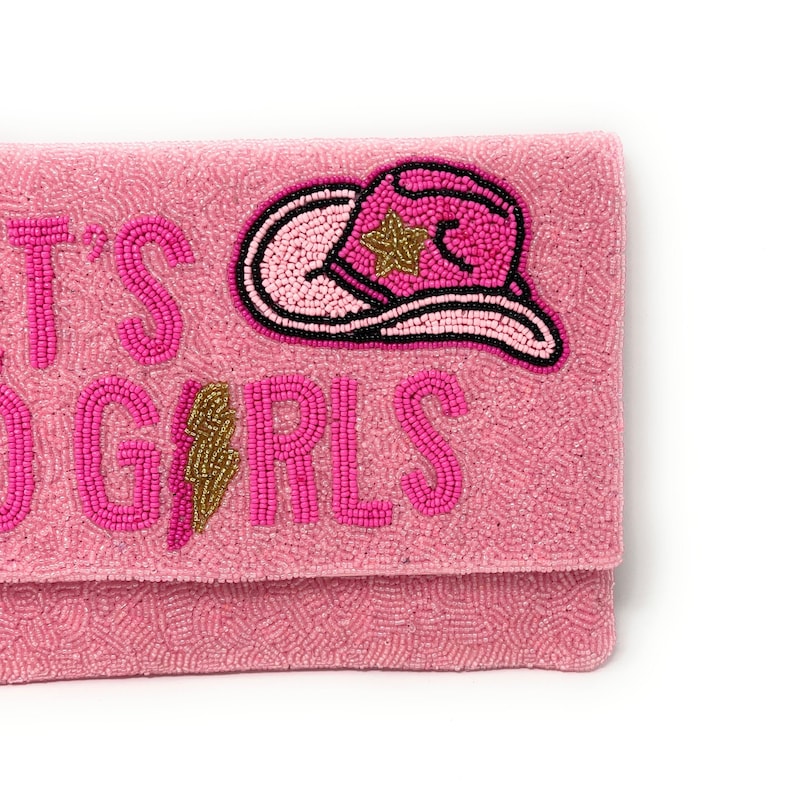LET'S GO GIRLS Beaded Clutch Purse Pink Beaded Clutch - Etsy