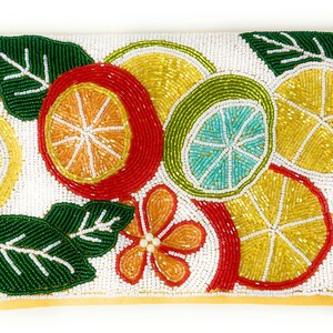 Citrus Bead Clutch Purse, Summer Crossbody Purse, Beaded Clutch Purse ...
