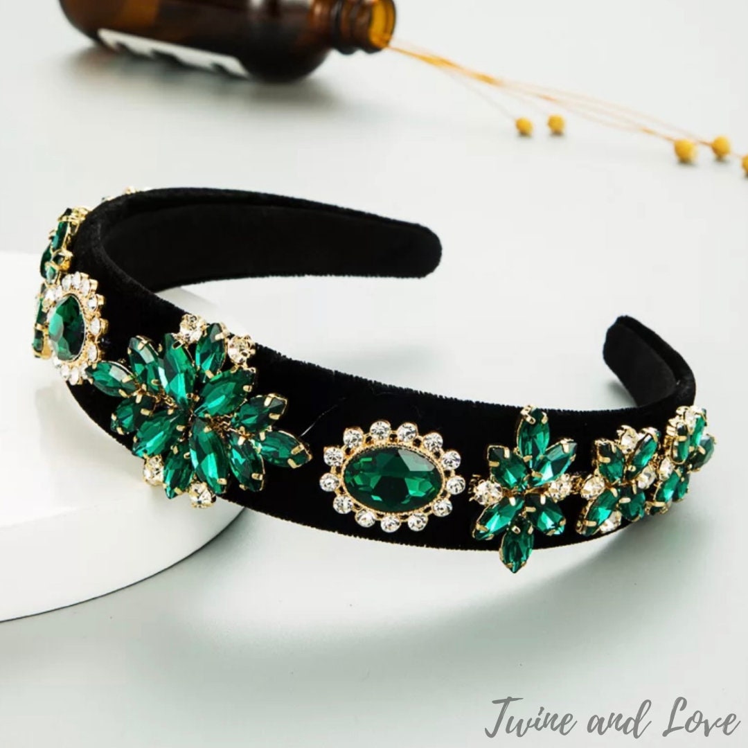 Jeweled headband Rhinestone headband for women Embellished | Etsy