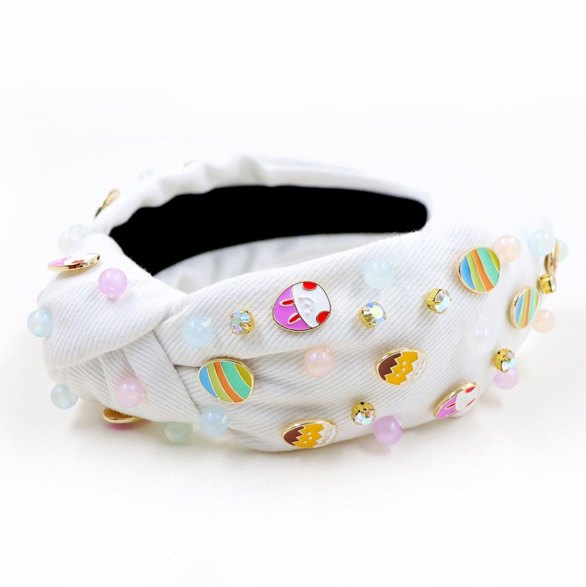 Easter Hand Sewn Knotted Headband, Easter Knotted Headband, Embellished ...
